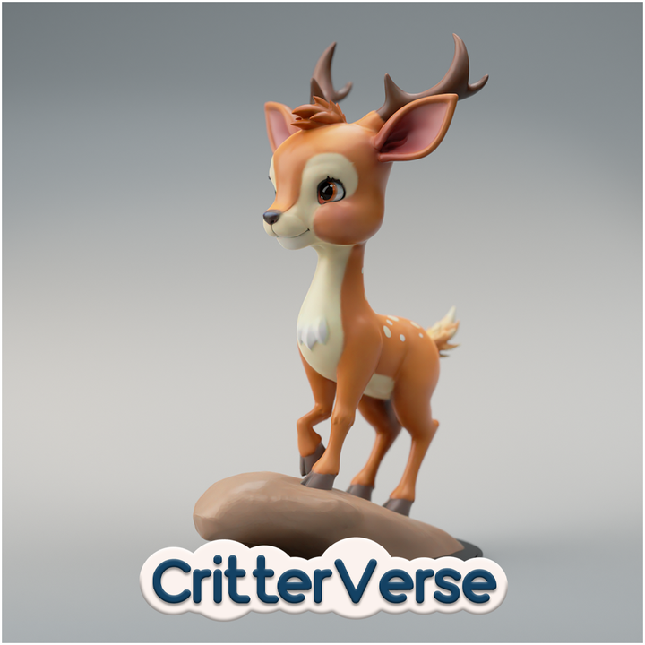 3D Printable Twig the Red Deer by CritterVerse