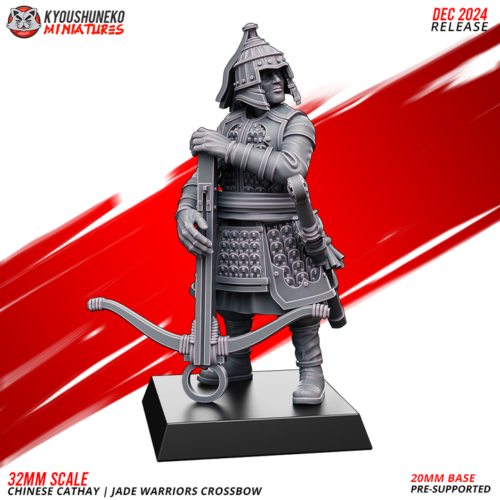 3D Printable Crossbowmen - Jade Warriors | Chinese Cathay by Kyoushuneko Miniatures