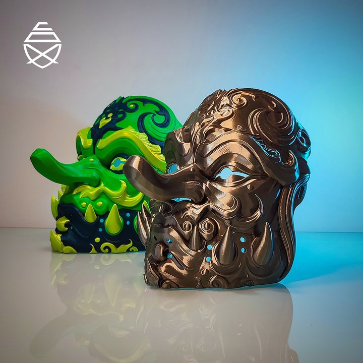 3D Printable Tengu Mask by PipeCox
