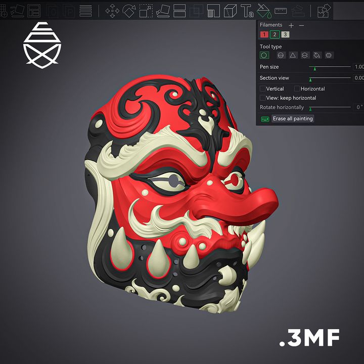 3D Printable Tengu Mask by PipeCox