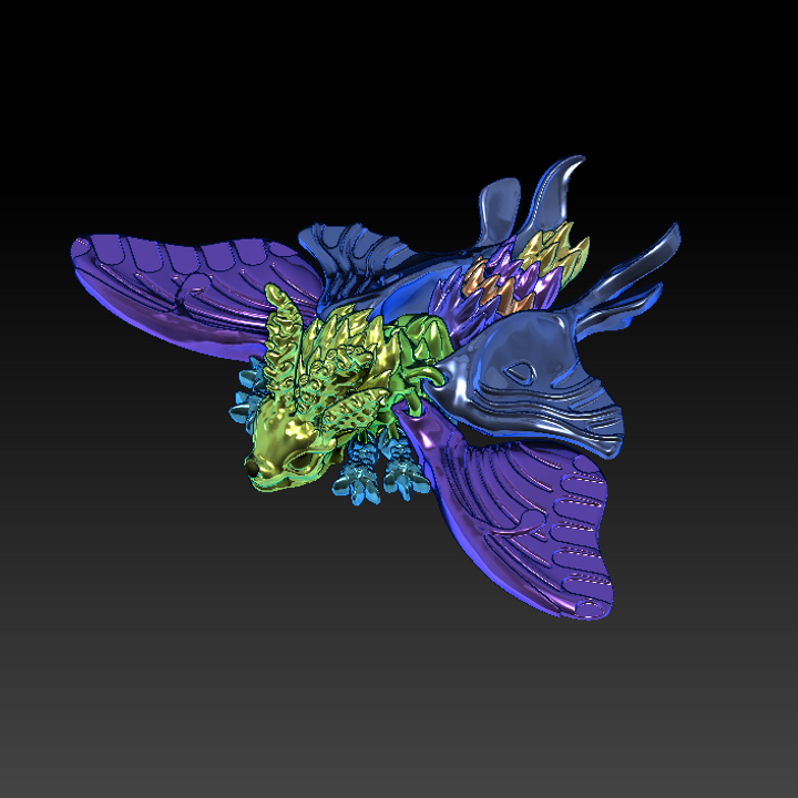 3D Printable Luna Dragon! (flexi, print-in-place, single stl file) by ...