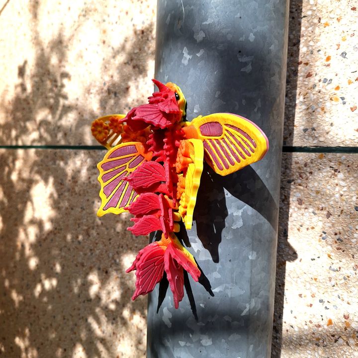 3D Printable Papilio butterfly dragon (flexi, print-in-place (single ...