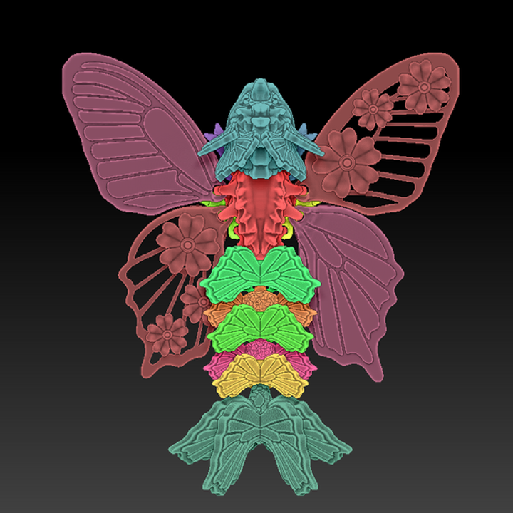 3D Printable Papilio butterfly dragon (flexi, print-in-place (single ...