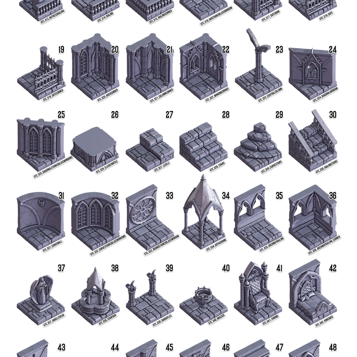 3D Printable Death x Tiles - Complete Gothic Set (Supportless) by Death ...