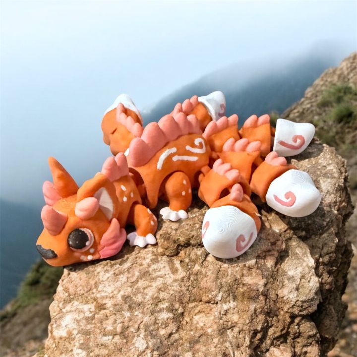 3D Printable Kitsune Dragon by Rebel Alicorn Designs