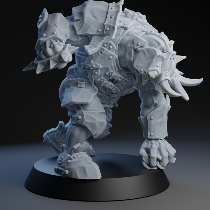 3D Printable Fantasy Football Pig Iron Big Orc 04 by BruteFun Miniatures