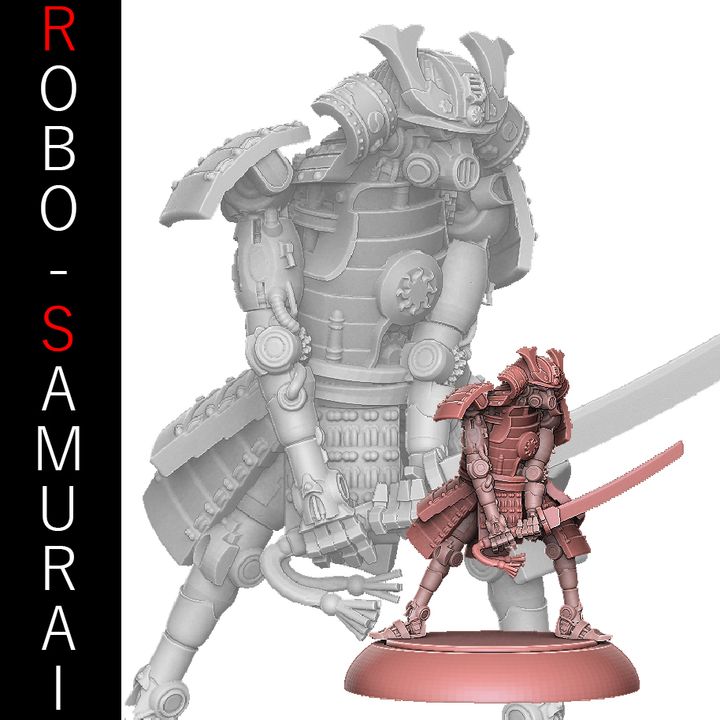 3D Printable Robo Samurai mk2 by Sharedog Miniatures