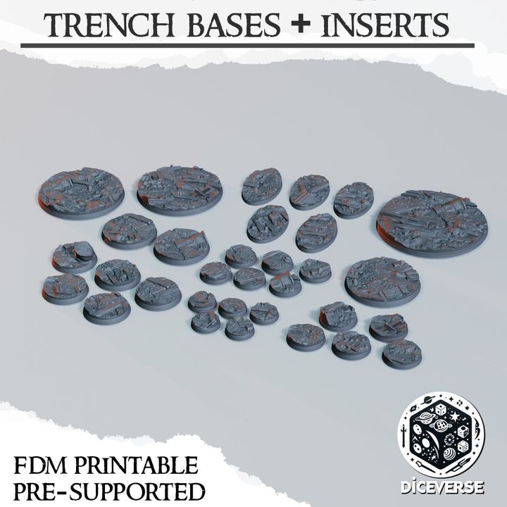 3D Printable Trench Crusade Bases and Inserts by Diceverse