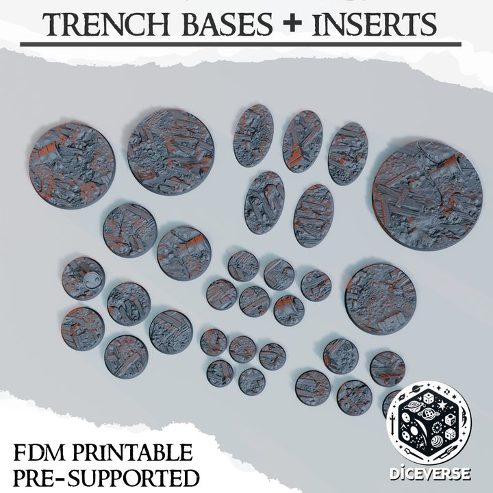 3D Printable Trench Crusade Bases and Inserts by Diceverse
