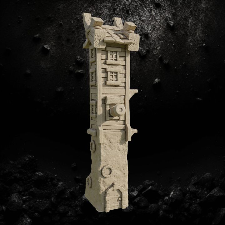 3D Printable Skyreach Sentinel Tower by Galandir's Pit & Cie