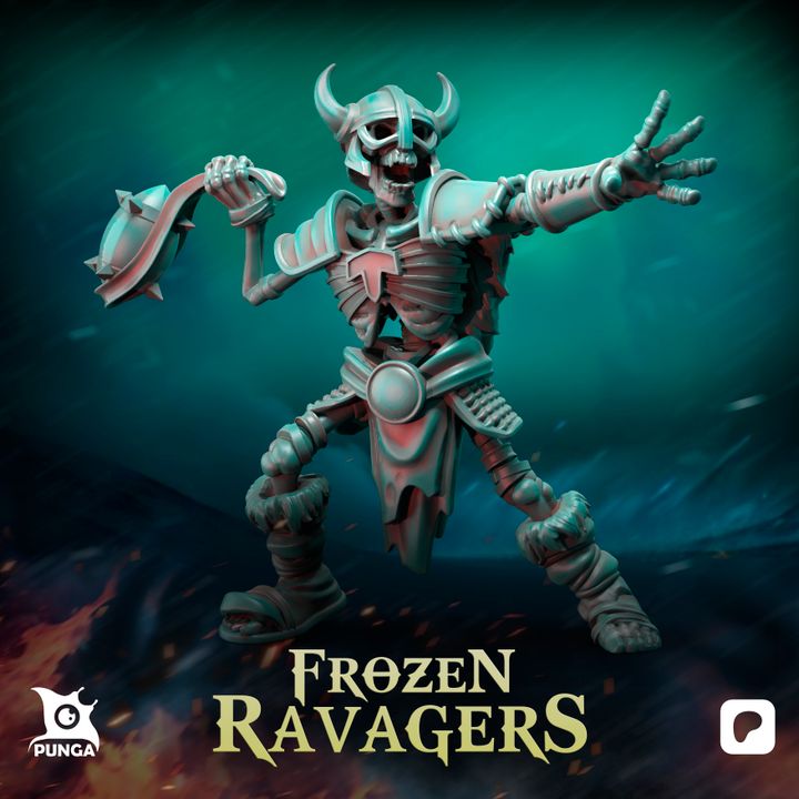 3D Printable Frozen Skeleton Thrower 2 by Punga Miniatures