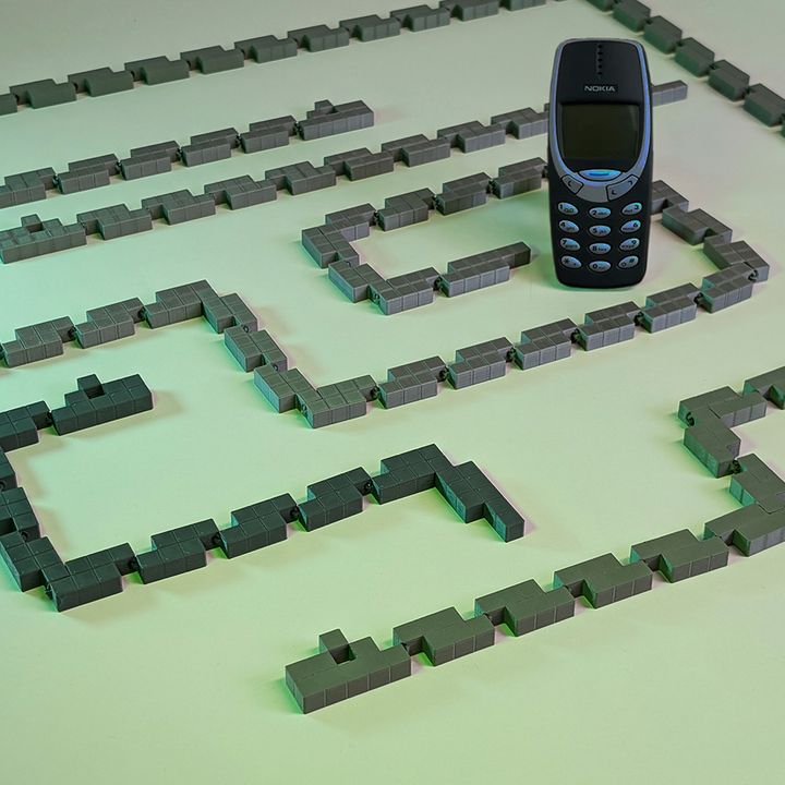 3D Printable Flexi Nokia Snake by 3Demon