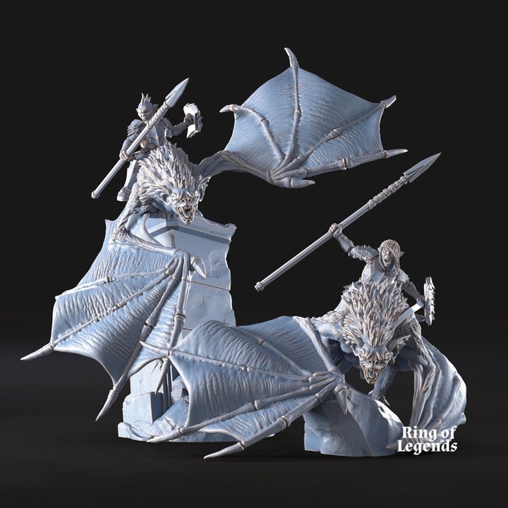 3D Printable Goblin Bat Riders | Gobins of the Cave | Ring of Legends ...