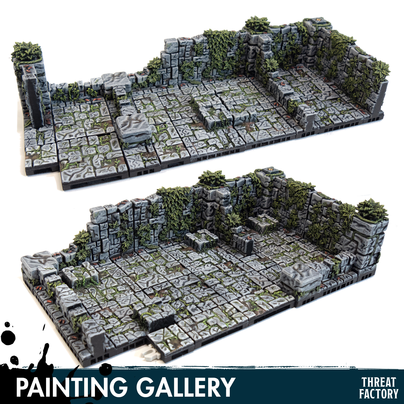 3D Printable Ruined terrain modular (OpenLock) - PART 1 by Threat Factory