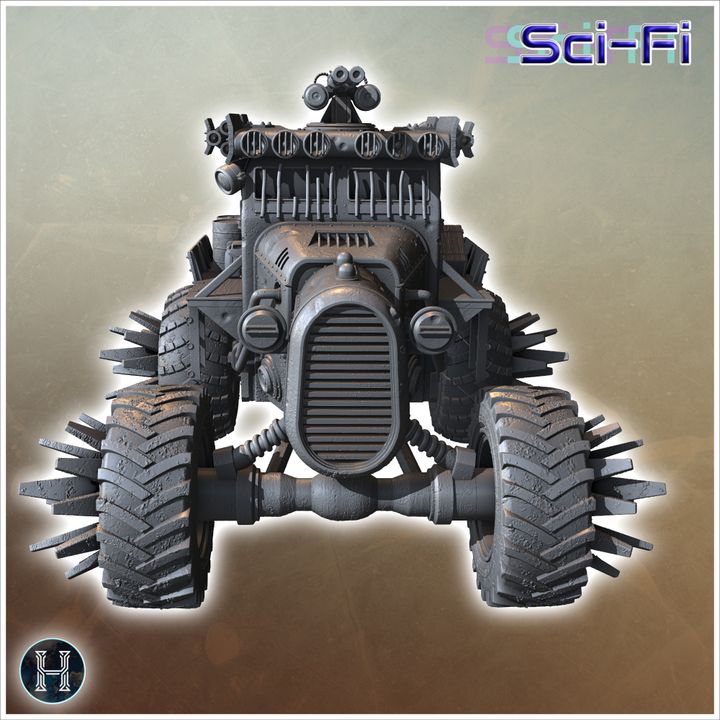 3D Printable Heavy-duty off-road vehicle with large reinforced wheels ...