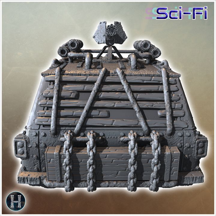 3D Printable Reinforced vehicle with mounted cannons, spiked wheels ...