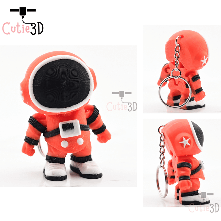 3D Printable Cutie3D Articulated Mini Astronaut Space Theme Keychain ...