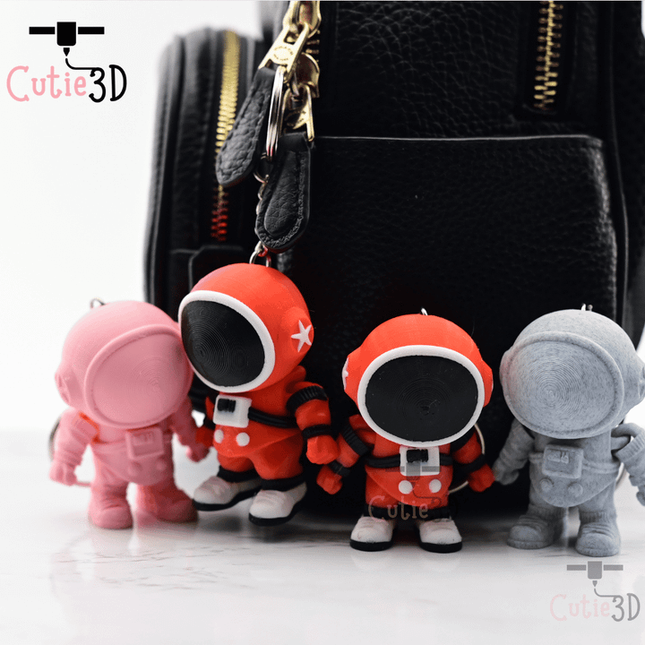 3D Printable Cutie3D Articulated Mini Astronaut Space Theme Keychain ...
