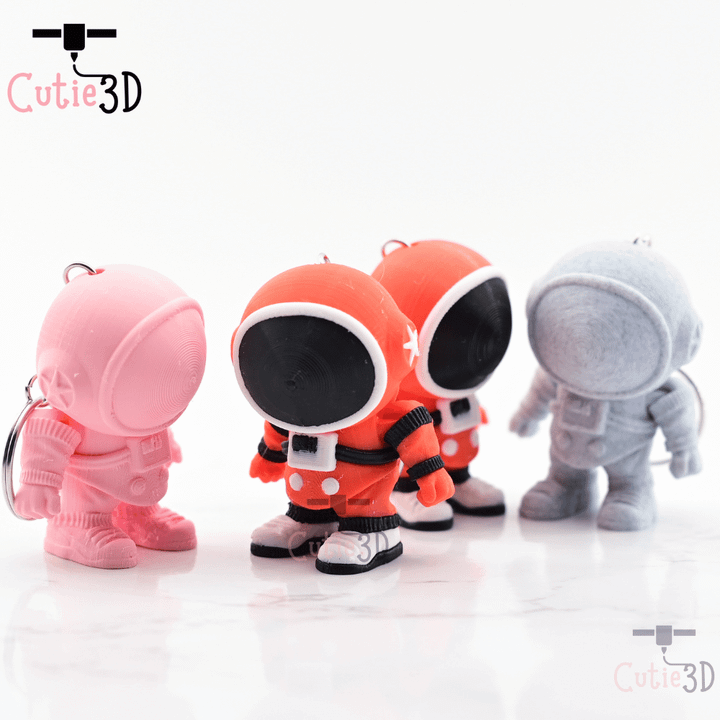 3D Printable Cutie3D Articulated Mini Astronaut Space Theme Keychain ...