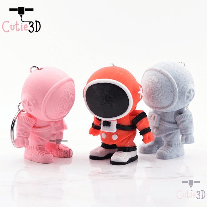 3D Printable Cutie3D Articulated Mini Astronaut Space Theme Keychain ...