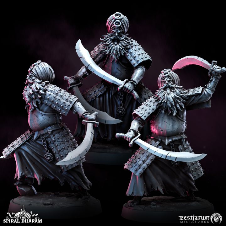 3D Printable Akali Dervishes x3 | Spiral Dharam | Cultist by Bestiarum ...