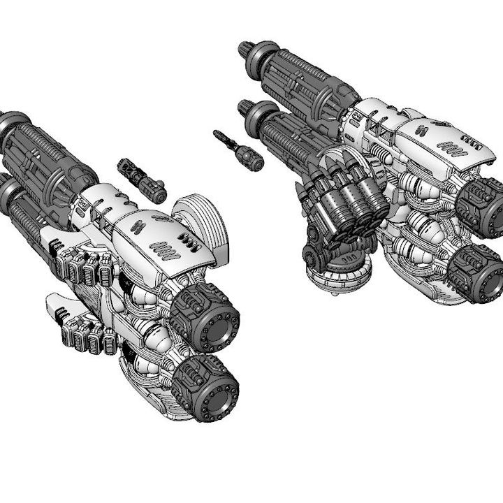 3D Printable Gigante-B Superheavy Maser Cannons (Weapons Only) by John ...