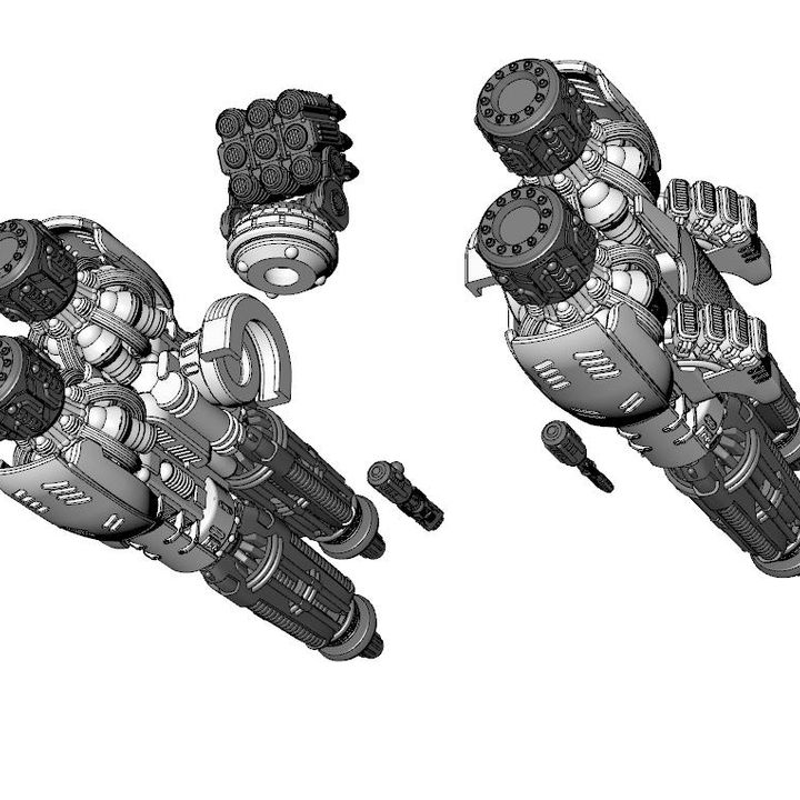 3D Printable Gigante-B Superheavy Maser Cannons (Weapons Only) by John ...