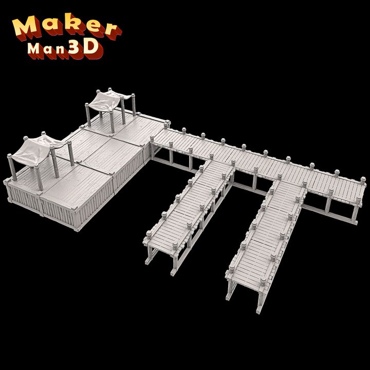 3D Printable Fishing Dock 2 by MakerMan3D