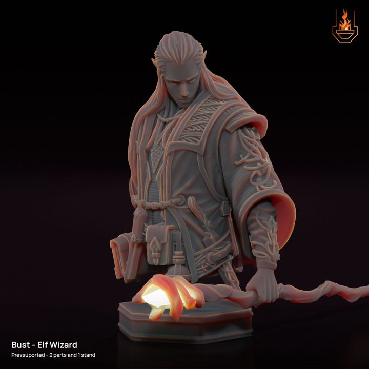 3D Printable Bust - Elf Wizard by Magnetic Foundry