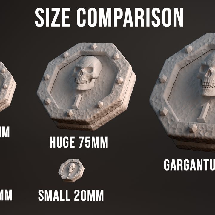 3D Printable RPG Tokens (small-gargantuan, boss/elite/grunt variants ...