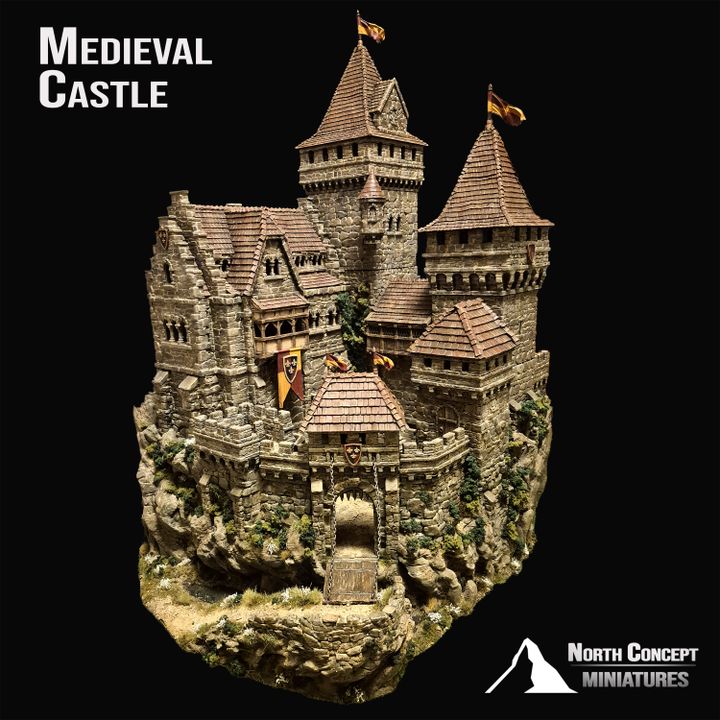 3D Printable Medieval Castle - Terrain by North Concept Miniatures