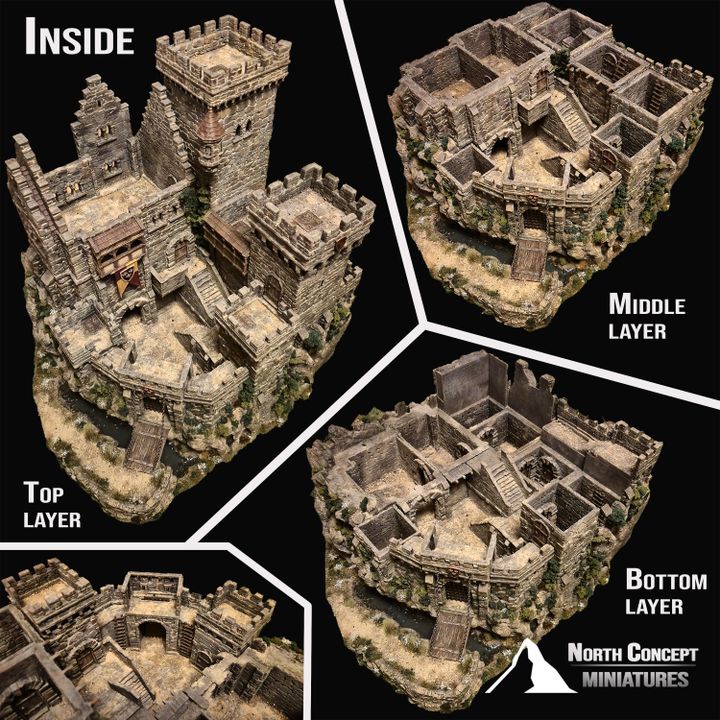 3D Printable Medieval Castle - Terrain by North Concept Miniatures