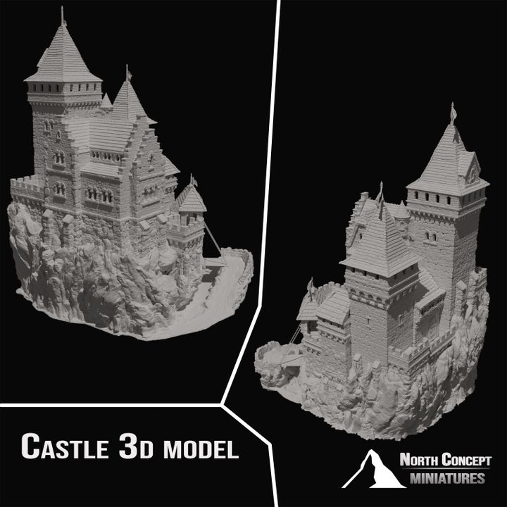 3D Printable Medieval Castle - Terrain by North Concept Miniatures