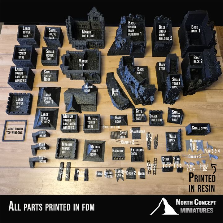 3D Printable Medieval Castle - Terrain by North Concept Miniatures
