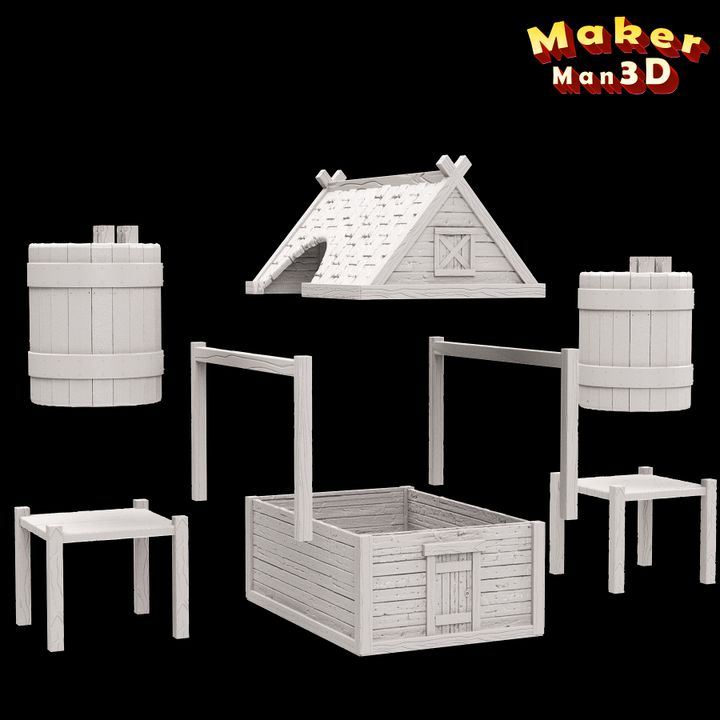 3D Printable Medieval Brewery by MakerMan3D