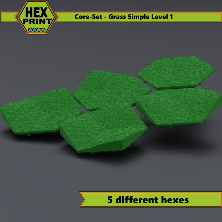 3D Printable HexPrint-Core Set Simple by 3d-HobbyWorlds