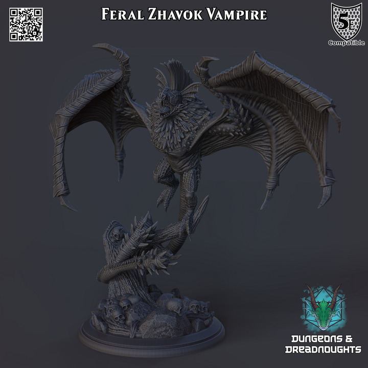 3D Printable Feral Zhavok Vampire - 5e Stats Included by Dungeons and ...
