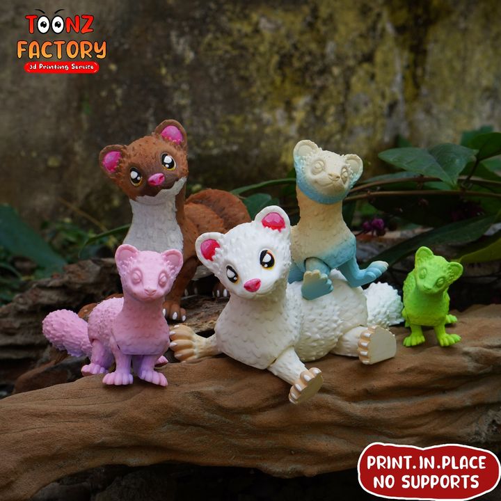 3D Printable Flexi Weasel by Toonz Factory