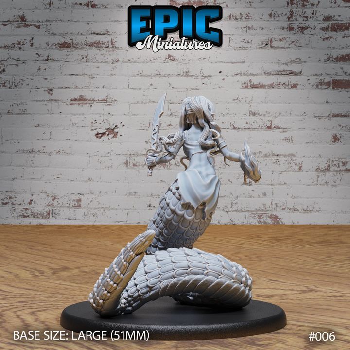 3D Printable Lamia Set / Half Snake Woman / Female Serpent Hybrid Beast ...