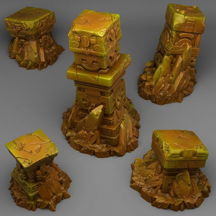 3D Printable LOST MAYA COLUMNS by Fantastic Plants And Rocks