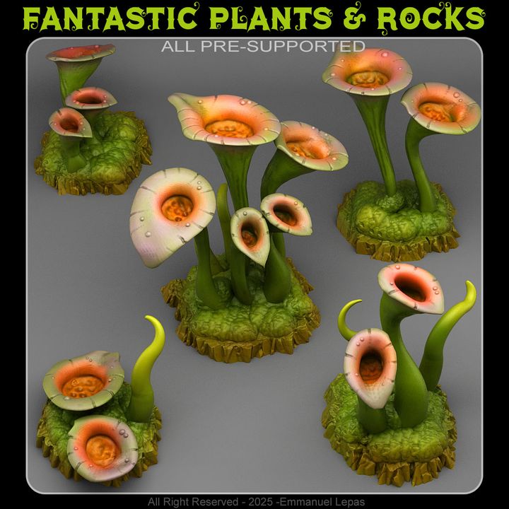 3D Printable TOXIC SWAMP PLANTS by Fantastic Plants And Rocks