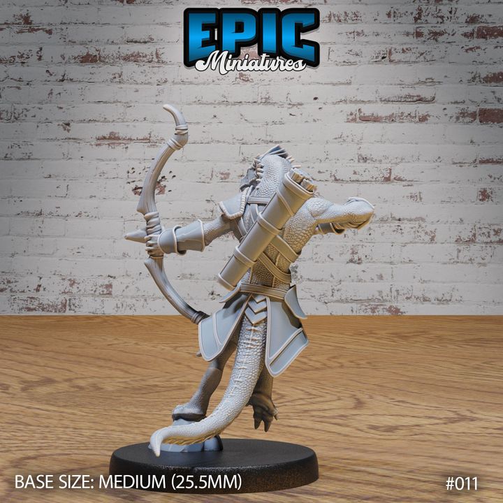 3D Printable Lizard Folk Army Archer / Reptilian Humanoid / Lizardfolk ...