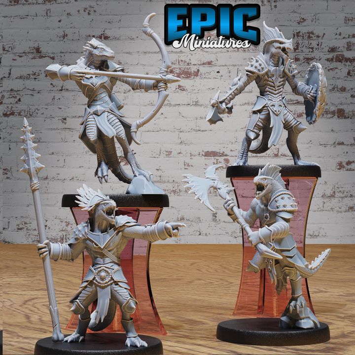 3D Printable Lizard Folk Army Set / Reptilian Humanoid / Lizardfolk ...