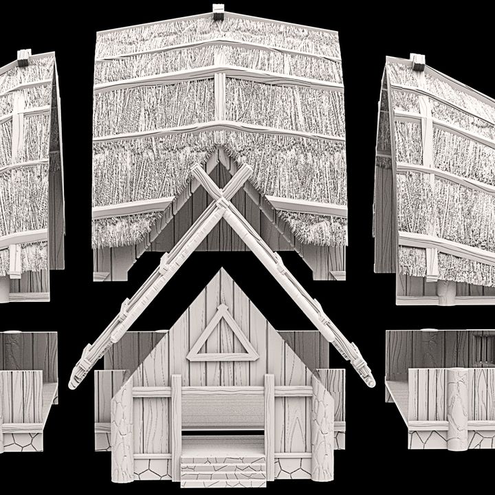 3D Printable Viking Longhouse 2 by MakerMan3D