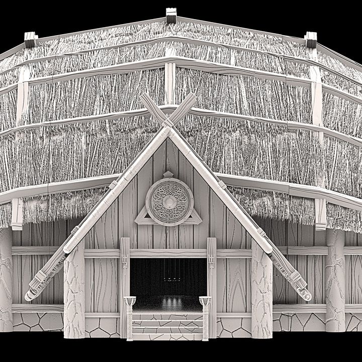 3D Printable Viking Longhouse 2 by MakerMan3D