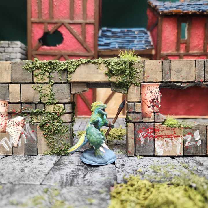 3D Printable Damaged Arched Brick Wall by Joshua Lozano