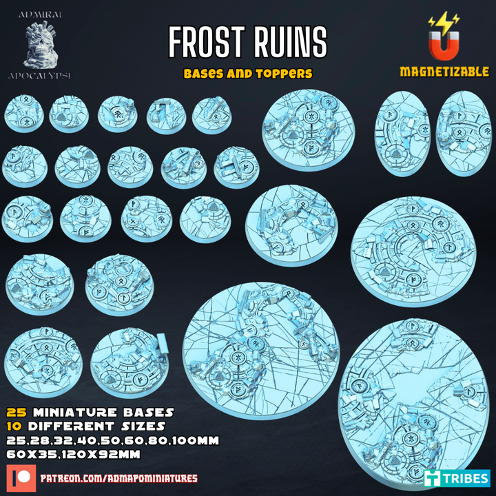 3D Printable Frost Ruins Bases and Toppers (Pre-supported) by Admiral ...
