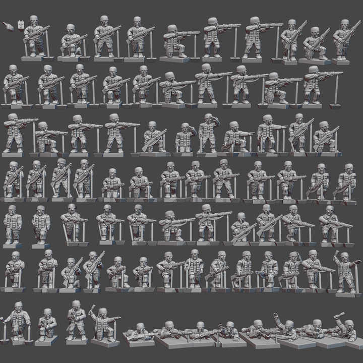 3D Printable German WW2 Fallschirmjäger Riflemen (1939-42) WWII-DE-21 ...
