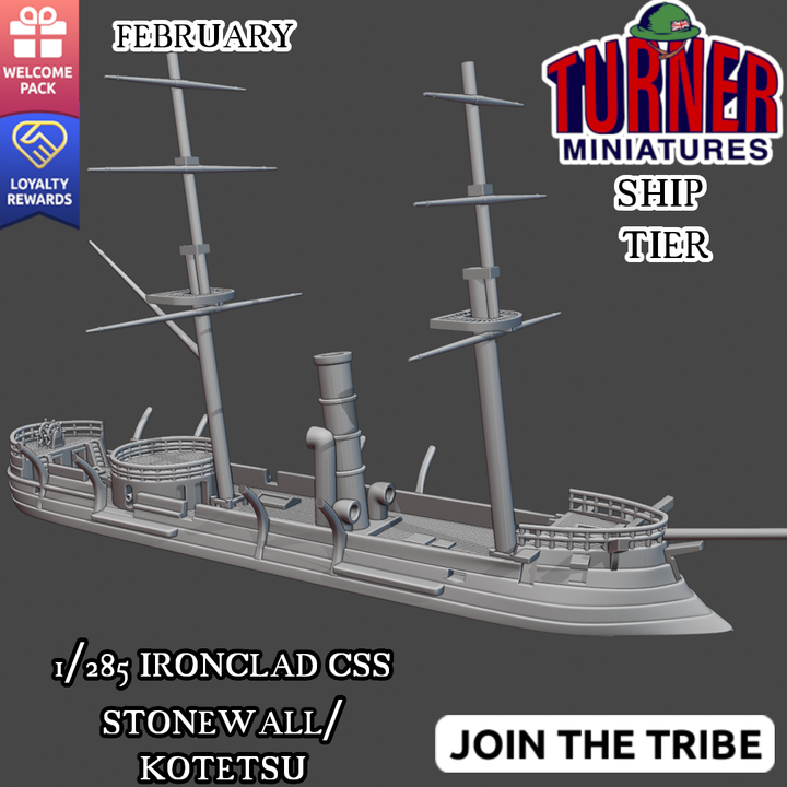3D Printable 1:285/6mm Confederate/Japanese Ironclad CSS Stonewall ...