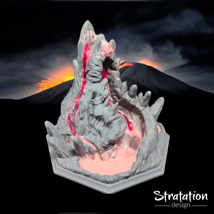 3D Printable Molten Peak Volcano Dice Tower and Science Kit by ...